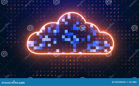 Glowing Cloud Technology Integrated Digital Web Concept Background Stock Illustration