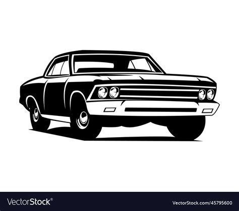 Printchevrolet Muscle Car Silhouette Royalty Free Vector