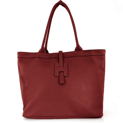 Голяма дамска чанта от естествена кожа бордо Bagso