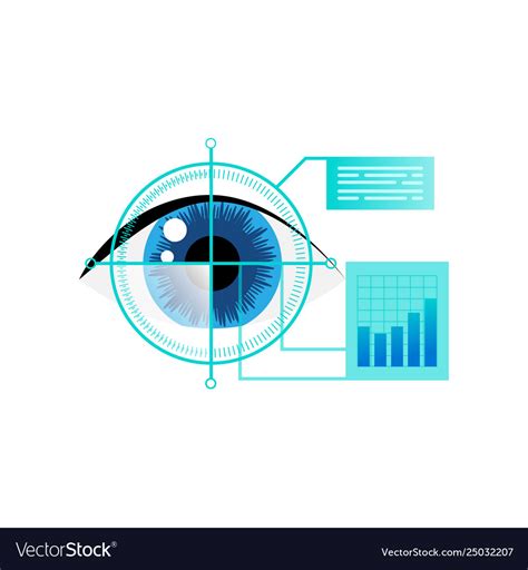 Human Eye Biometric Iris Scan Security Royalty Free Vector