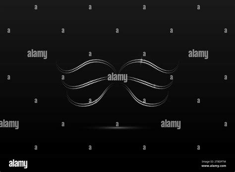 Silver Wings Linear Wavy Abstract On A Black Background Angel Wings Vector Graphics Stock