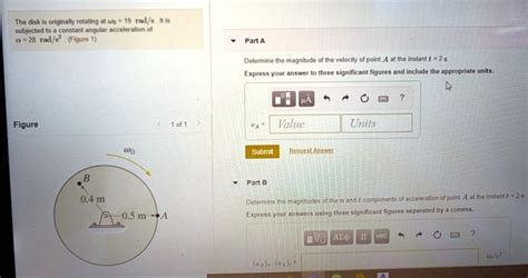 The Disk Is Originally Rotating At Ï‰ 19 Rad S It Is Subjected To A Constant Angular