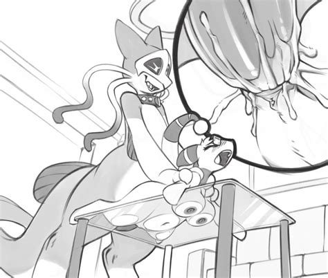 Rule 34 Ahe Gao Ampharos Anthro Big Breasts Black And White Blush