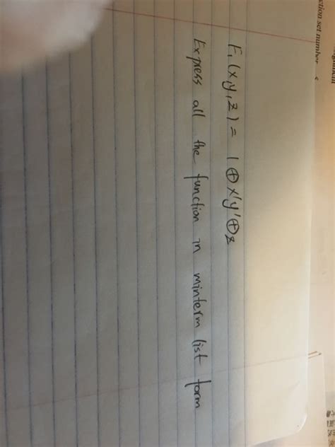 Solved F1 X Y Z 1 X Y Z Express All The Function In Chegg Com