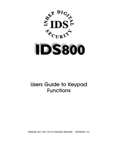 Ids800 User Manual Pdf Security Alarm Computing And Information Technology