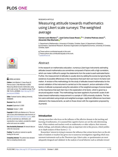Measuring Attitude Towards Mathematics Using Liker Pdf