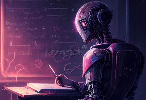 Humanoid Education Robot Teacher Stock Illustration Illustration Of