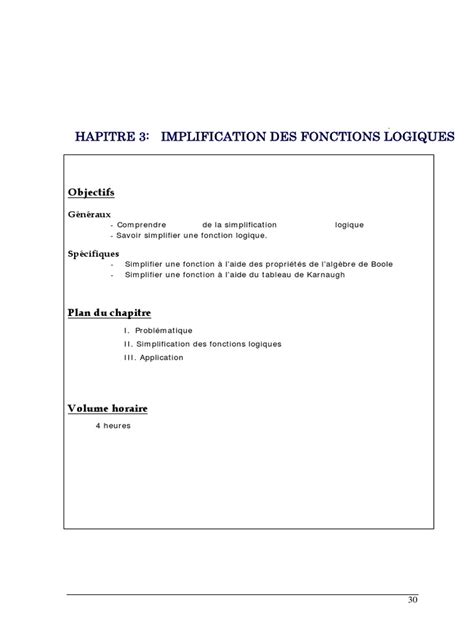 Chap3 Simplification Des Fonctions Logiques Pdf