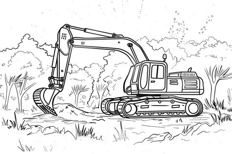 Excavators Coloring Pages Printable Coloring Fun