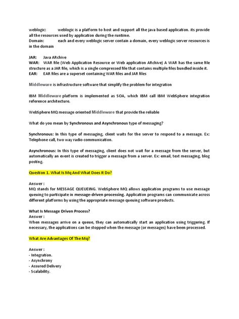 Mq Interview Question Pdf Distributed Computing Computer Engineering