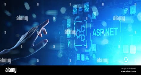 ASP NET Development Programming Language Concept On Virtual Screen Stock Photo Alamy