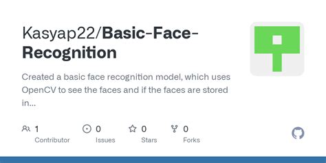 GitHub Kasyap Basic Face Recognition Created A Basic Face Recognition Model Which Uses