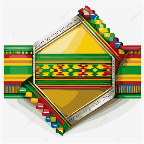 Kente Border Vector Sticker Clipart Traditional Tribal Emblem In A