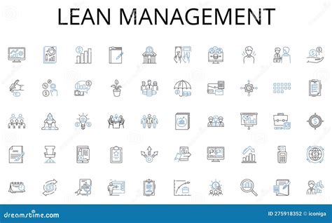 Lean Management Line Icons Collection Disruptive Futuristic Creative Inventive