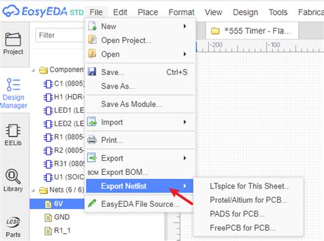 Export NetList EasyEDA Std User Guide