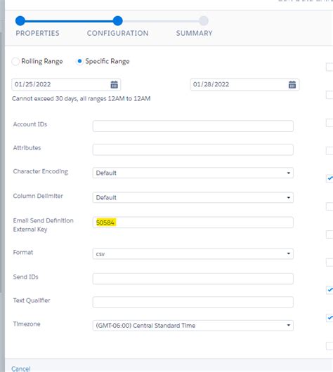 Marketing Cloud Email Send Definition Key Data Extract Automation