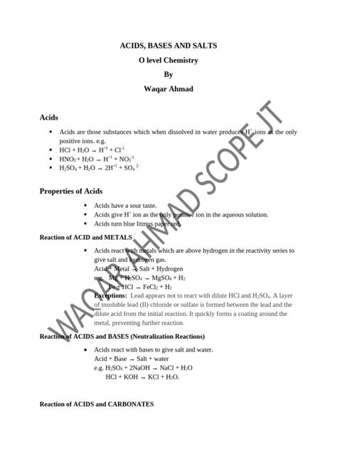 Acids Bases Salts Pdf Acid Hydroxide