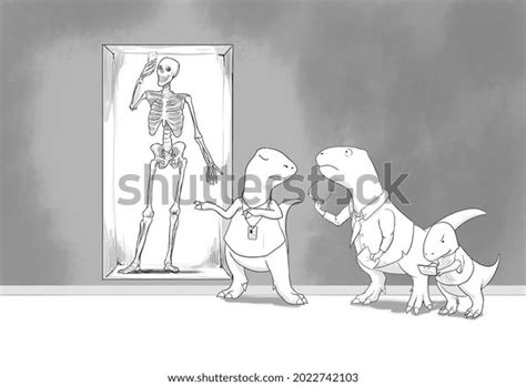 Illustration Human Skeleton Taking Selfie Museum Stock Illustration 2022742103 Shutterstock