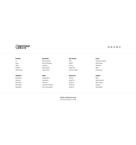 Modern Bootstrap Footer With Links Bootstrapbrain