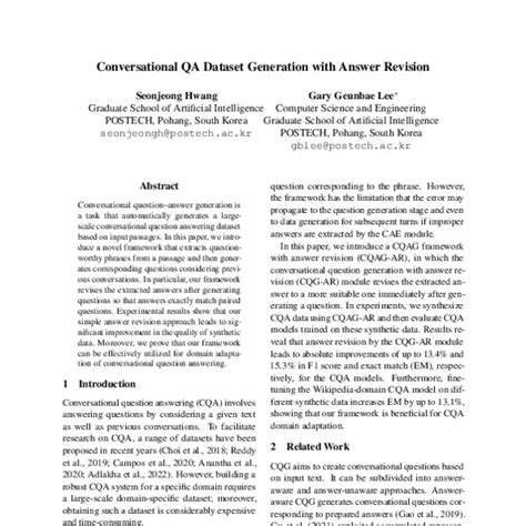 conversational qa dataset generation with answer revision acl anthology