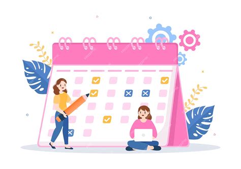 Premium Vector Event Planner Template Hand Drawn Cartoon Illustration