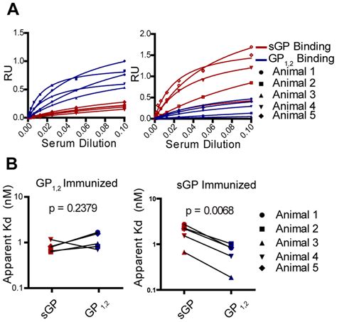 Comparison Of Binding Affinity Of Gp12 Immunized Versus Sgp Immunized
