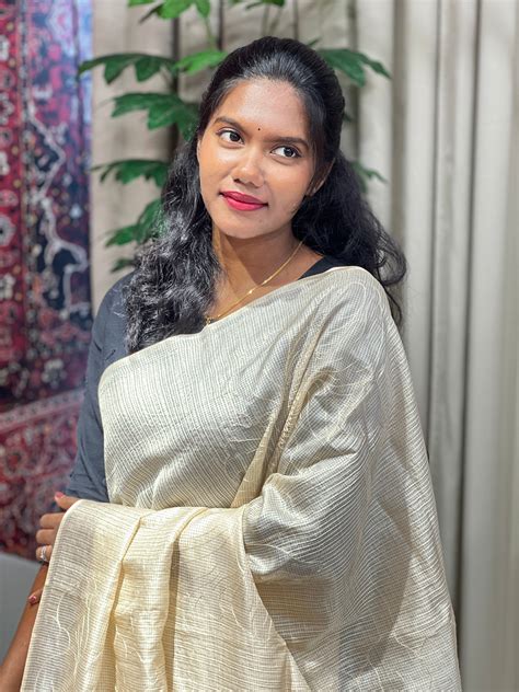 Zari Check Woven Pure Tussar Saree Yng807 Aham Designer Boutique