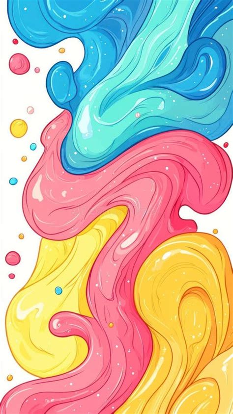 A Vibrant Abstract Swirl Of Colors Creating A Playful And Dynamic Visual Effect Stock