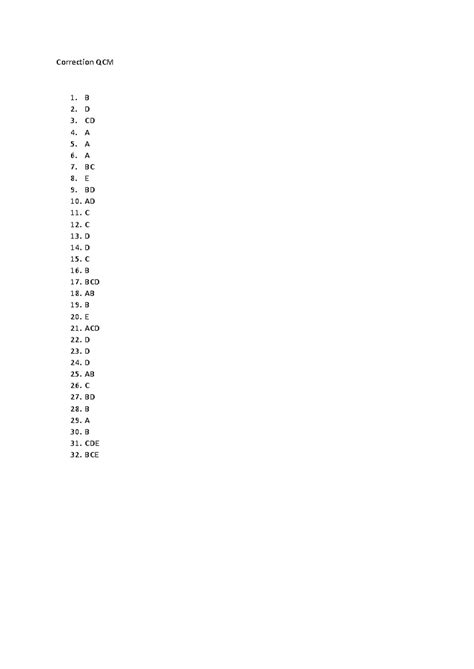 Correction Qcm Type Qcm Bod Correction Qcm 1 B 2 D 3 Cd 4 A 5