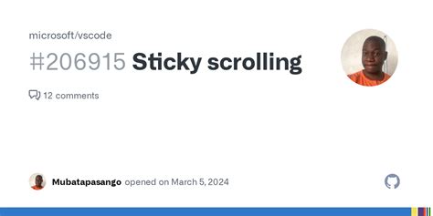 Sticky Scrolling · Issue 206915 · Microsoftvscode · Github