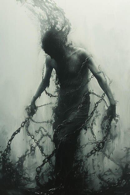 Premium Photo A Dynamic Artwork Showing A Figure Breaking Free From Chains