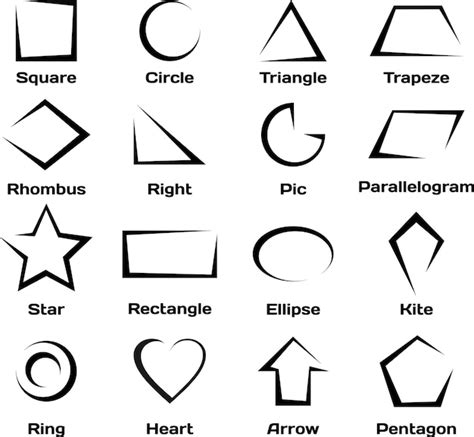 Premium Vector Geometric Shapes 2d Set Of Icons