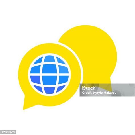 행성 라인 아이콘이 있는 번역기입니다 커뮤니케이션 언어 어휘 학습 외국인 관광 사업과 광고를 위한 흰색 배경에 벡터 컬러 아이콘 개발에 대한 스톡 벡터 아트 및 기타 이미지