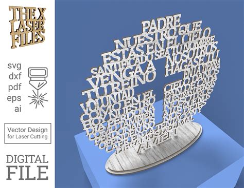 Círculo Cruz Padre Nuestro Vector De Corte Láser Etsy España