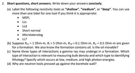 Solved 2 Short Questions Short Answers Write Down Your