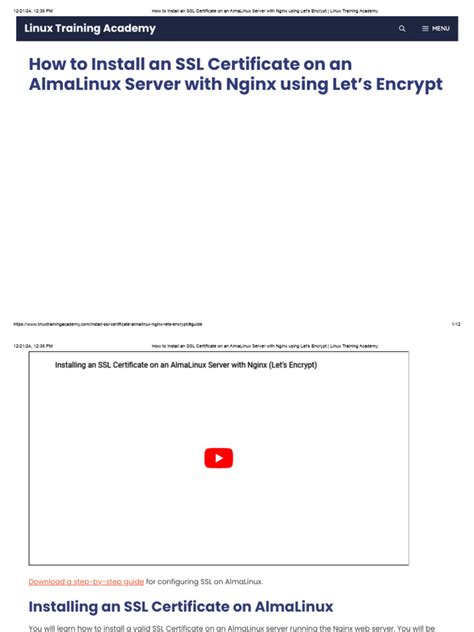 How To Install An Ssl Certificate On An Almalinux Server With Nginx Using Lets Encrypt Linux