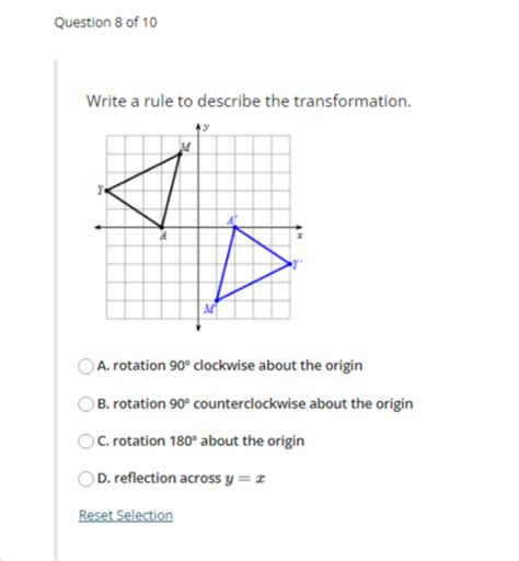 Solved Write A Rule To Describe The Transformation A