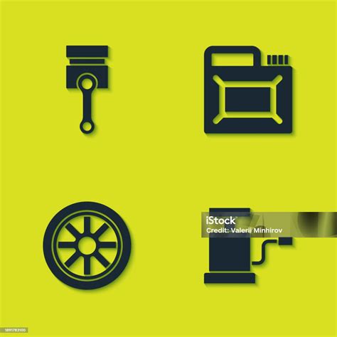 엔진 피스톤 자동차 공기 펌프 바퀴 및 모터 오일 아이콘용 캐니스터를 설정합니다 벡터 가솔린에 대한 스톡 벡터 아트 및 기타 이미지 가솔린 가장자리 갤런 Istock