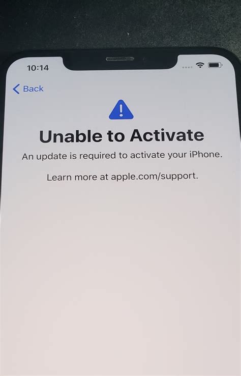 IPhone XS Max Unable To Activate An Update Is Required To Activate Your IPhone