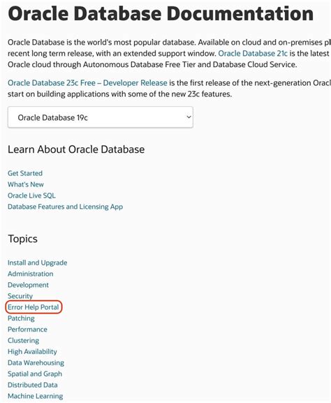 Introducing The Oracle Database Error Help Portal