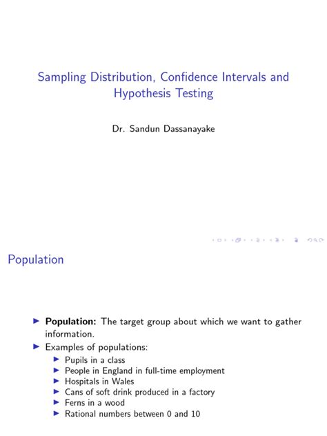 Sampling Distribution Ci Hyt Pdf Estimator Confidence Interval