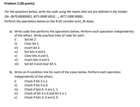Solved Problem Points For The Questions Below Write Chegg