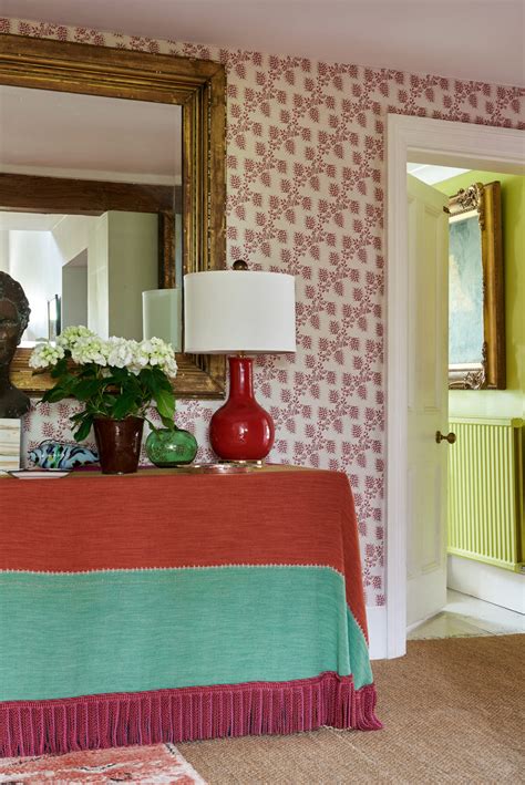 Isabelle Small Red Wallpaper The Fabric Collective