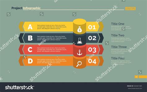 Four Steps List Slide Template Stock Vector Royalty Free 569401585 Shutterstock