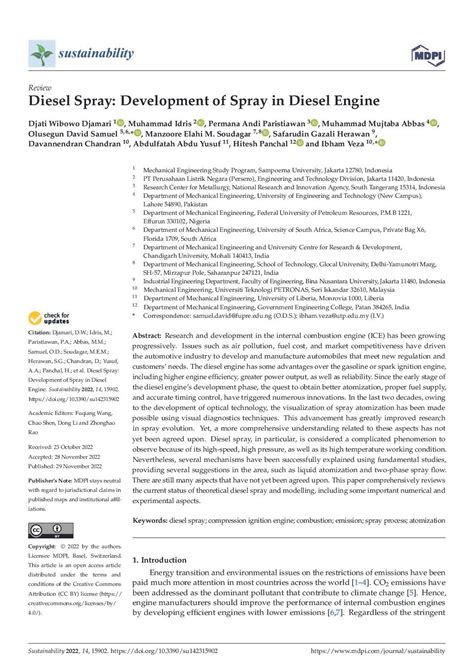 Diesel Spray Development Of Spray In Diesel Engine Researchback