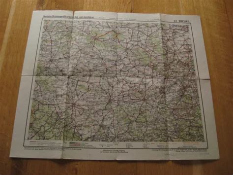 Alte Landkarte Deutsche Stra Enprofilkarte Nr Erfurt Th Ringen Um Eur Picclick De