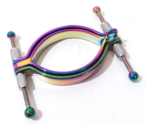 Rainbow Pussy Clamp Labia Clamp With Ring Stainless Clawfoot Productions