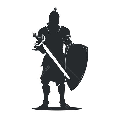 Silhouette Knight Vector Sticker Clipart Silhouette Illustration Of A Knight Cartoon Sticker