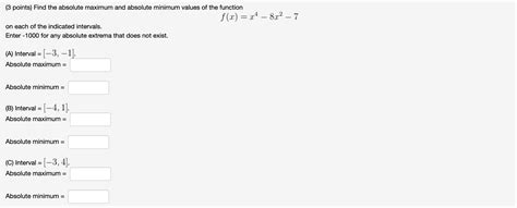 solved ind the absolute maximum and absolute minimum values