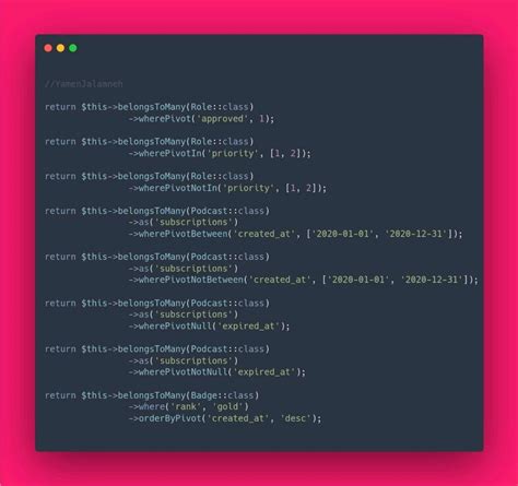 yamen jalamneh on linkedin laravel tip💡 you can filter the results returned by belongstomany…